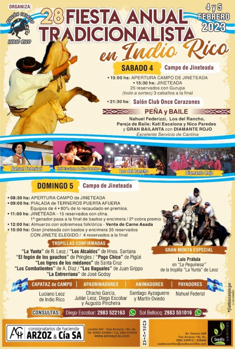 El 4 y 5 de febrero: Fiesta Anual Tradicionalista de Rincón Criollo ...