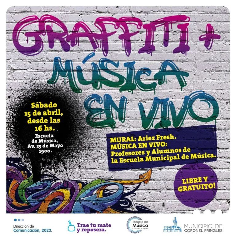 Este sábado, graffiti y música en vivo | El Orden de Pringles